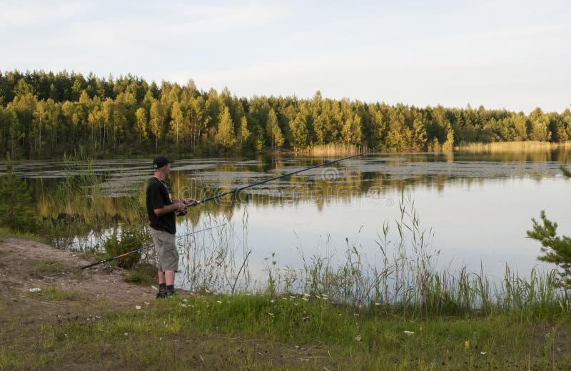 Fishing in lake stock photo. Image of fishing, summer - 26314864