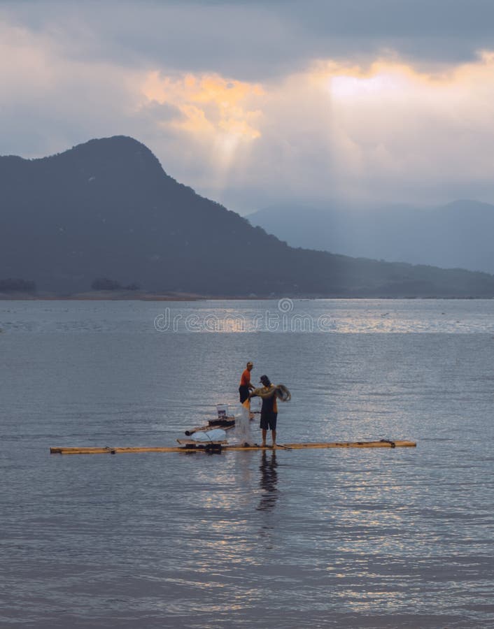 Fishermen s editorial stock image. Image of fresh, reflection - 206407744