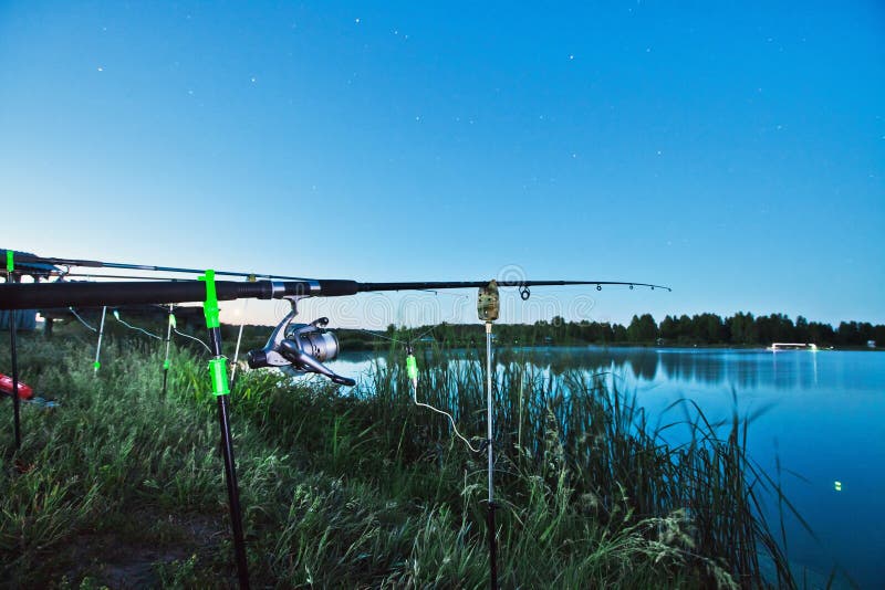 Fishing on lake stock image. Image of angling, season - 56147965