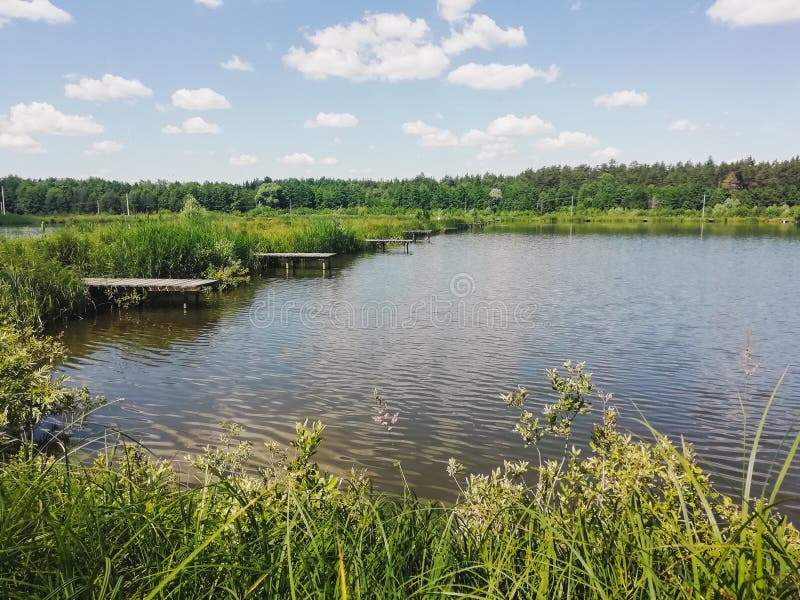 Fishing on the Lake at Sunset. Fishing Background Stock Photo - Image ...