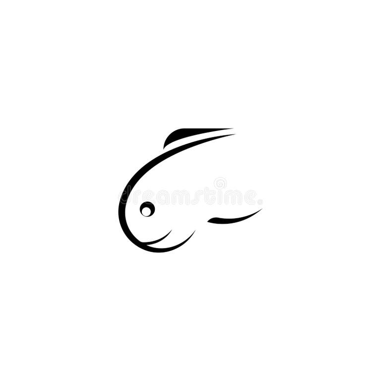 Fishing Logo, Fish and Hook Logo Template, Flat Logo Style Stock Vector ...