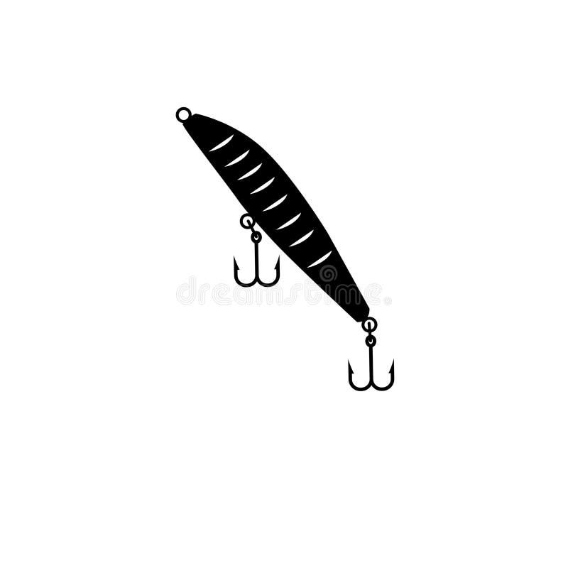 Fishing Lure, Hook Bait Solid Flat Vector Icon Isolated on White ...