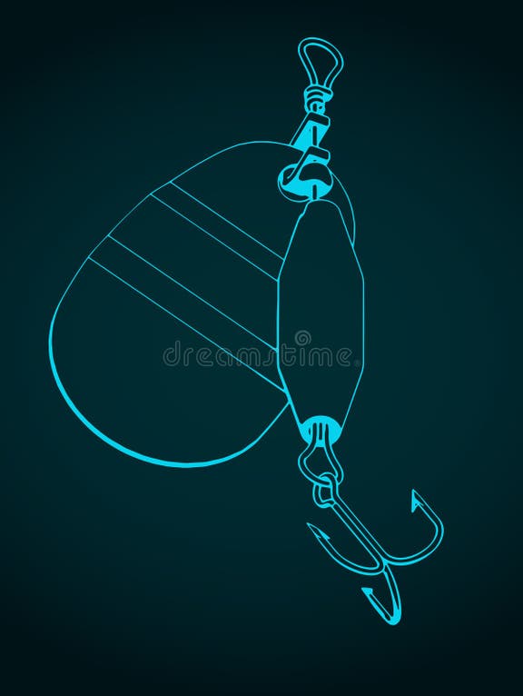 Fishing lure stock vector. Illustration of blueprint - 306720024