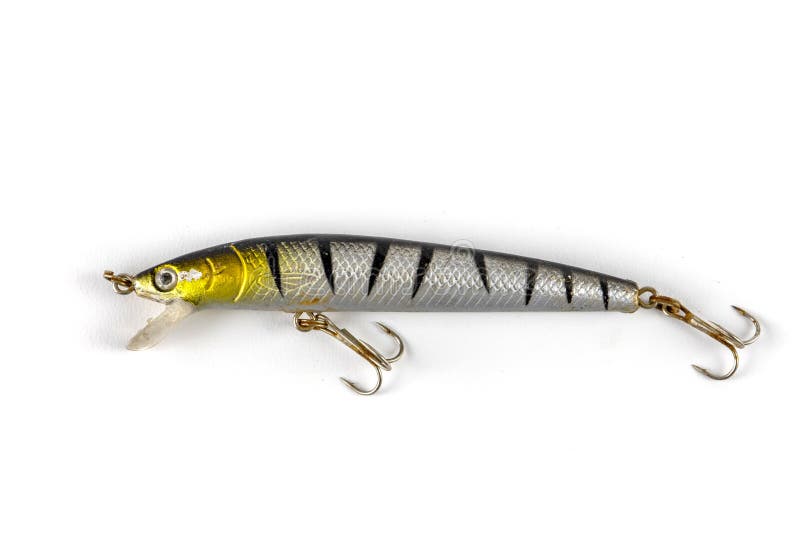 Fishing Lure Wobbler Isolated on White Stock Image - Image of catch ...