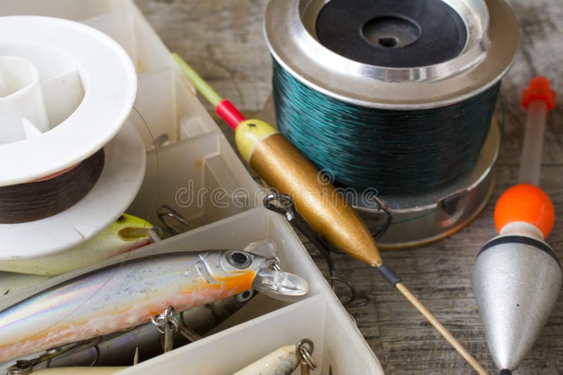 Fishing Lures and Accessories Stock Image - Image of closeup, angling ...