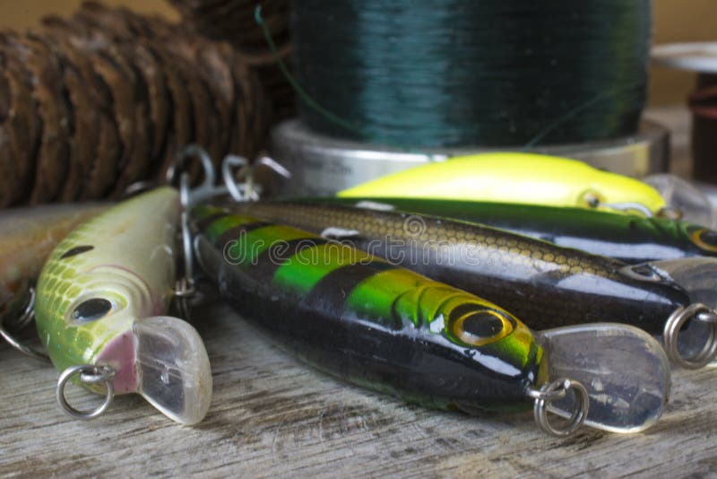Fishing Lures and Accessories Stock Photo - Image of personal, catch ...