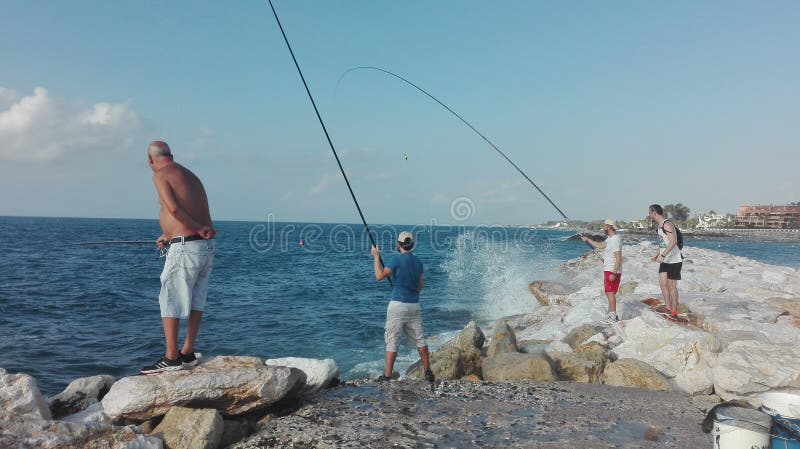 Fishing MALAGA editorial stock photo. Image of fishing - 77667163