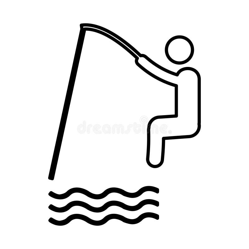 Fishing Man Icon stock vector. Illustration of vector - 256359720