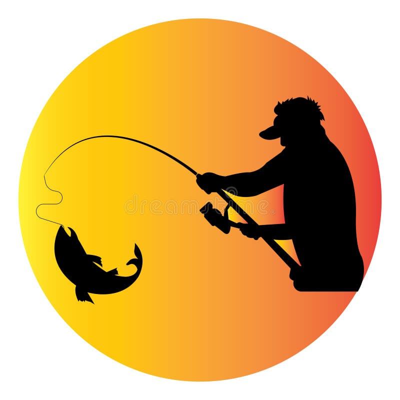 Fishing man icon stock vector. Illustration of lure - 285783963