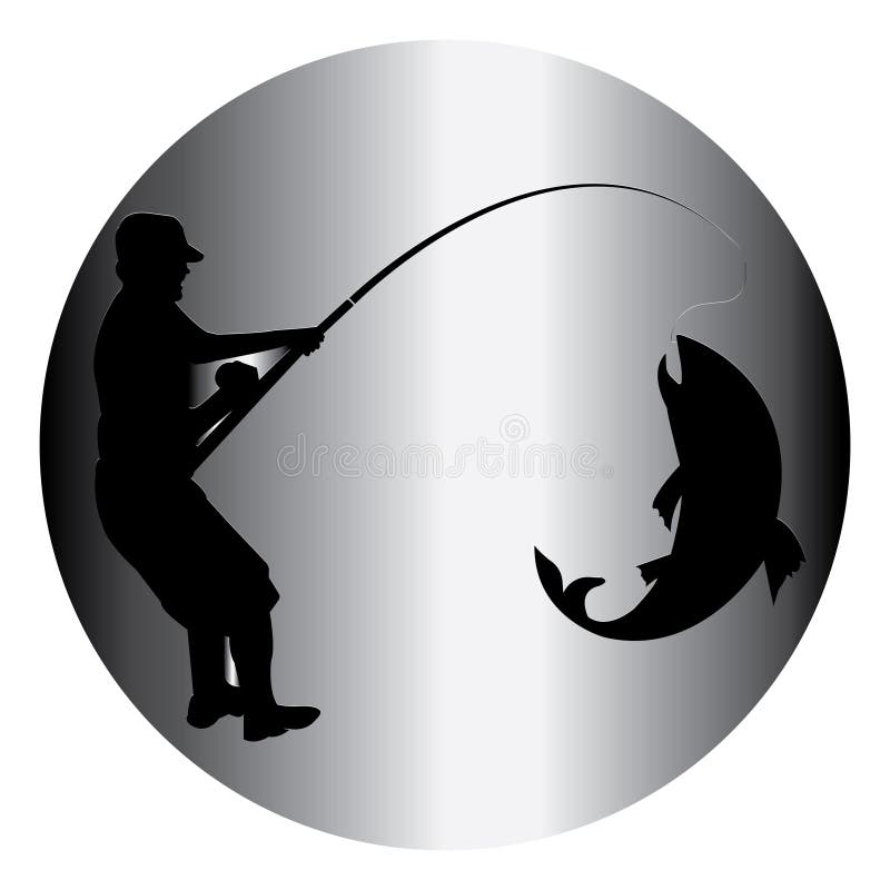 Fishing man icon stock vector. Illustration of black - 285783965