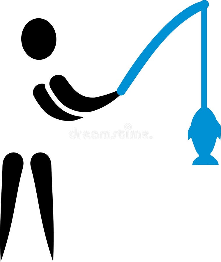 Fishing Man Pictogram stock vector. Illustration of fishing - 85851599