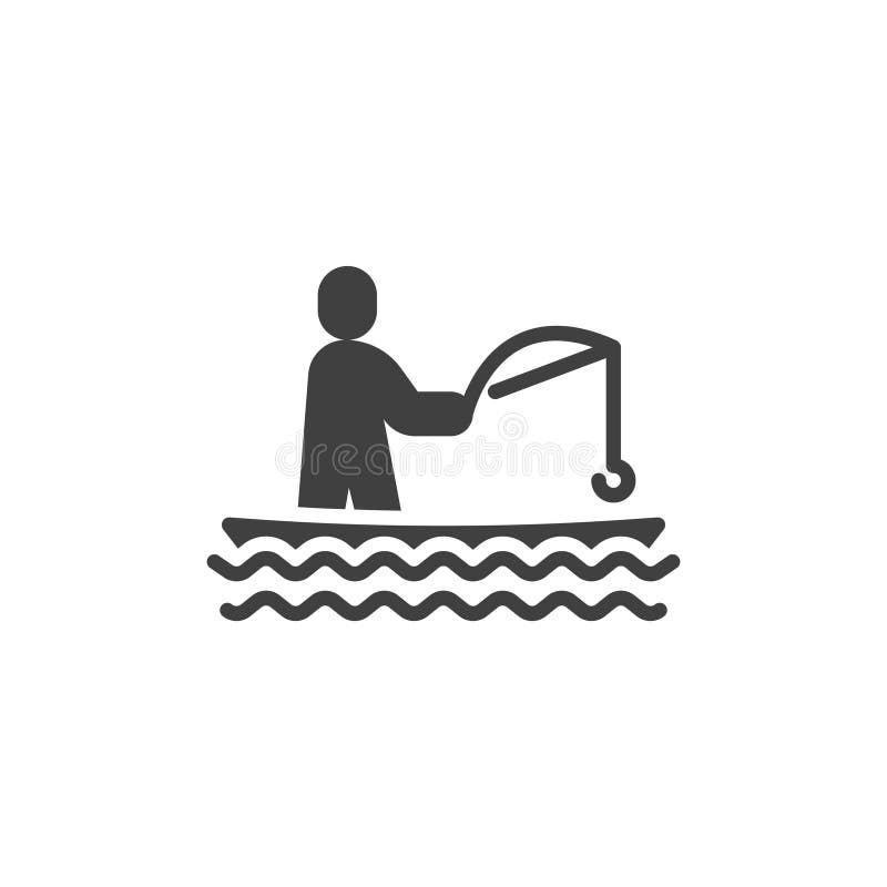 Fishing man vector icon stock vector. Illustration of graphics - 295658286