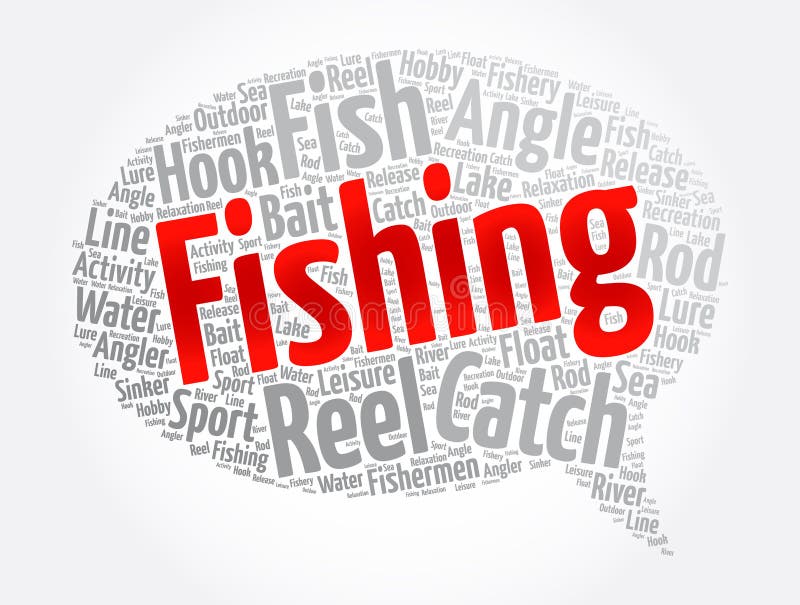 Fishing Message Bubble Word Cloud Collage, Concept Background Stock ...