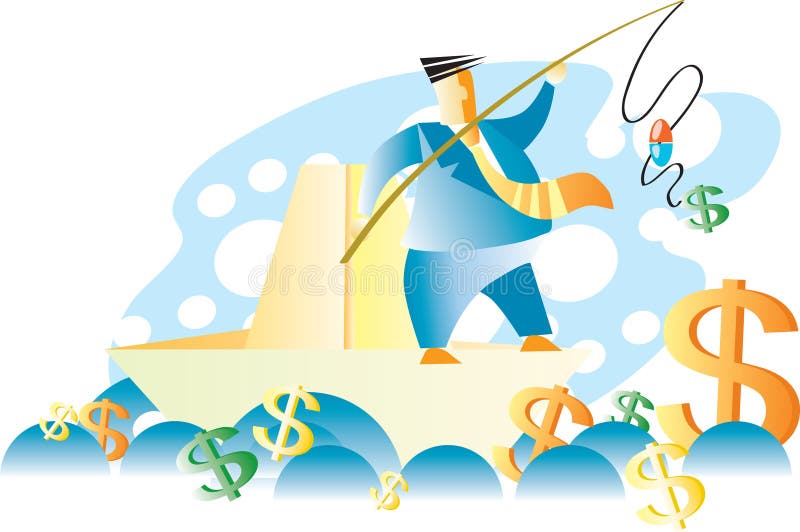 Fishing Money stock vector. Illustration of success, tackle - 5986724