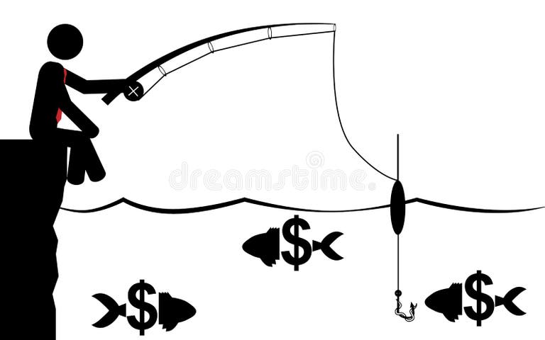 Fishing for money stock vector. Illustration of abstract - 41755583