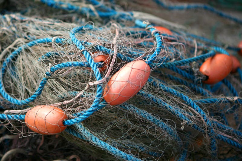 Tangled Fishing Net, Rope And Floats Stock Image - Image of styrofoam ...