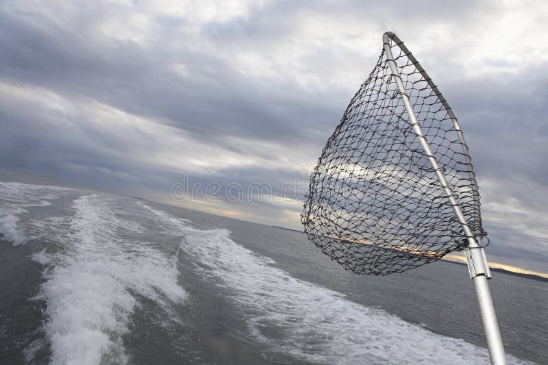 Fishing Net on Back of Speeding Boat Stock Image - Image of closeup ...