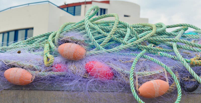 Fishing Net for Catching Fish. Stock Image - Image of driftwood, port ...
