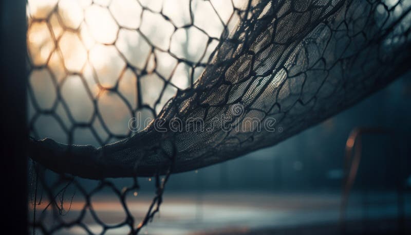 Fishing Net Catching Fish in the Sunset Generated by AI Stock ...