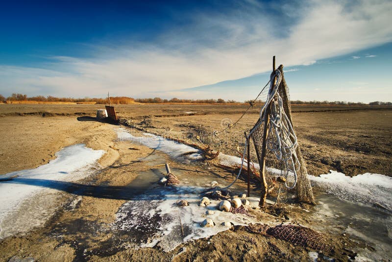 Dry lake stock image. Image of barren, cracked, dirt - 132678909