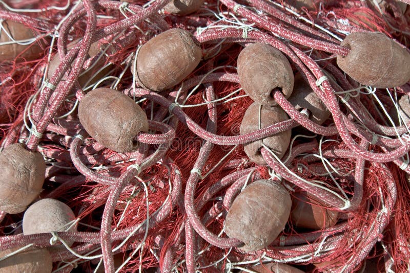 Fishing net with floats stock image. Image of material - 22072447