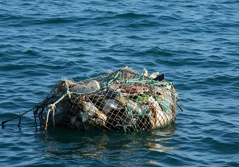 Ocean Trash Trap stock illustration. Illustration of fish - 372701788