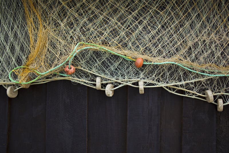 Fishing net stock photo. Image of wall, chalet, equipment - 53476910