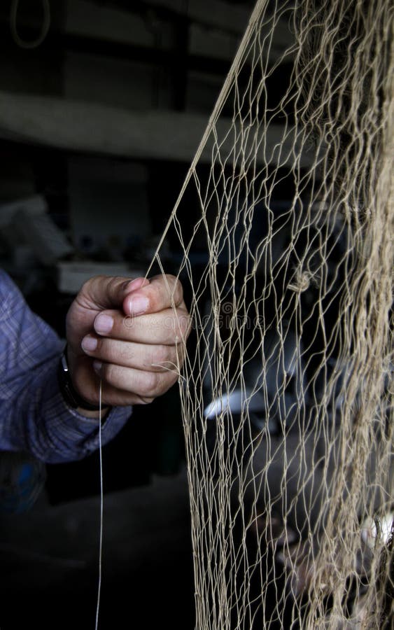 Fishing net paching stock photo. Image of mediterranean - 87627566