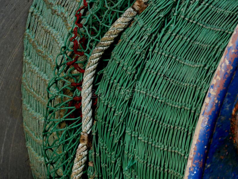 Fishing Net Rolled Up in Trawler Stock Photo - Image of ocean, industry ...