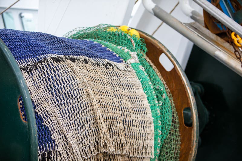 Fishing net on the ship stock image. Image of ship, pattern - 261179259