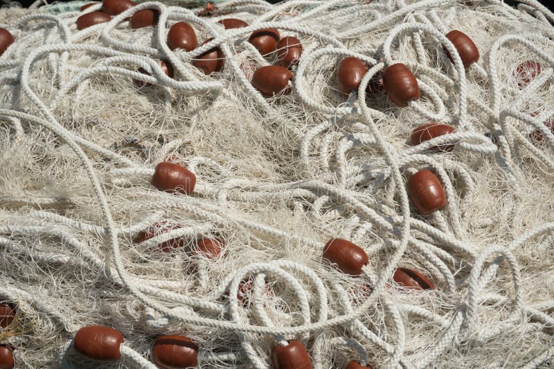 Tangled Fishing Net, Rope And Floats Stock Image - Image of styrofoam ...