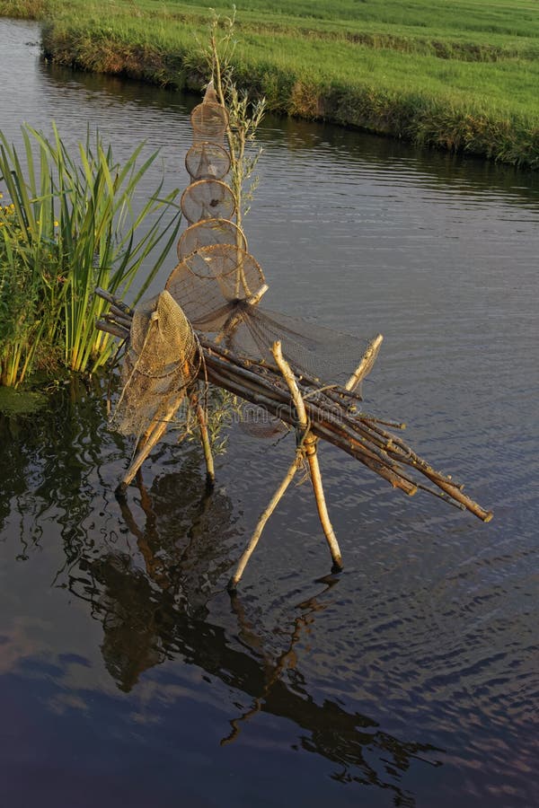 Fishing net trap stock photo. Image of fisher, fishing - 75763366