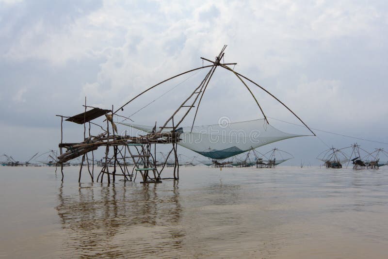 Fishing net stock image. Image of boat, fishing, dusk - 48731065