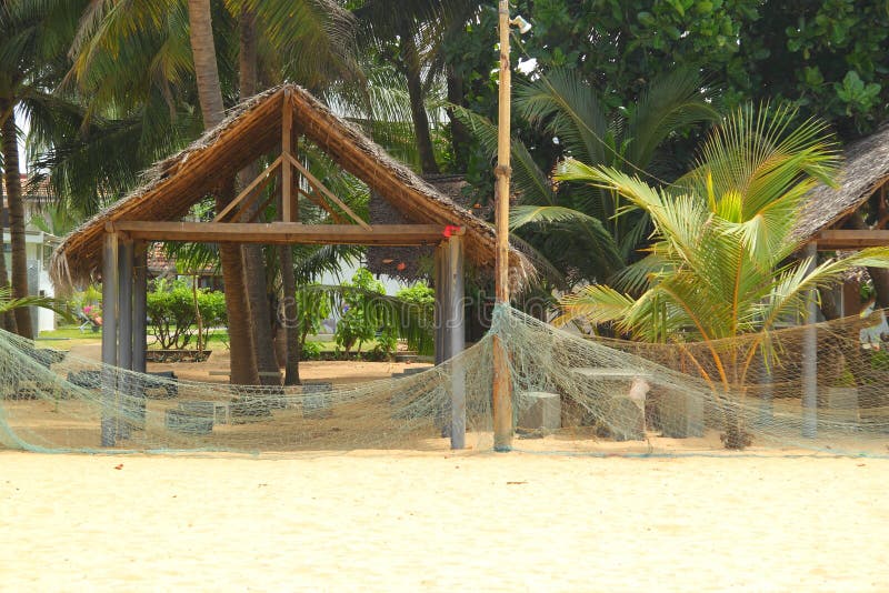 Fishing Net on a Tropical Beach Stock Image - Image of fishing, beach ...