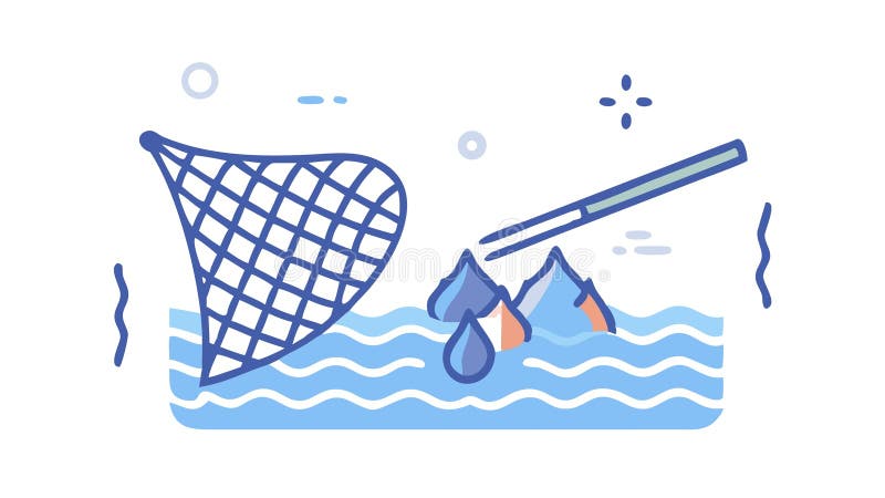 Fishing Net in Water. Traditional Catching. Vector Design Generative AI ...