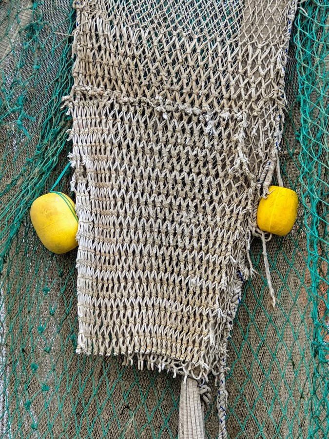 Fishing Net with Yellow Floats As Maritime Background Stock Image ...