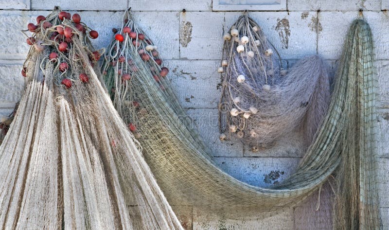 Old fishing nets closeup stock image. Image of fisherman - 24266649