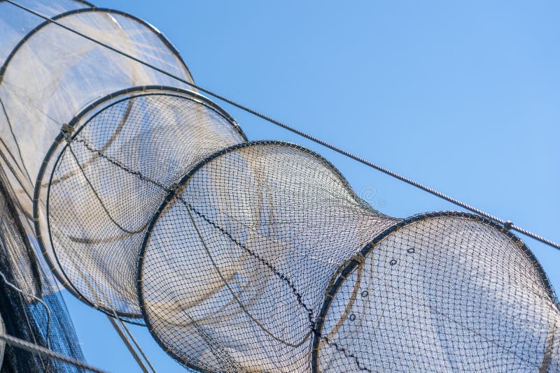 Fishing Nets Drying in the Sun Stock Image - Image of catch, fishnet ...