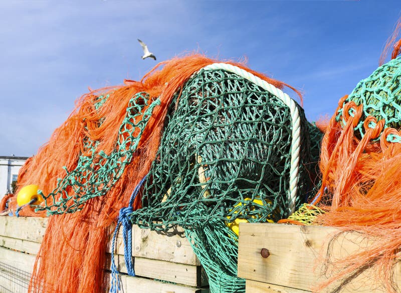 Fishing nets stock image. Image of seascape, skein, ropes - 132140923
