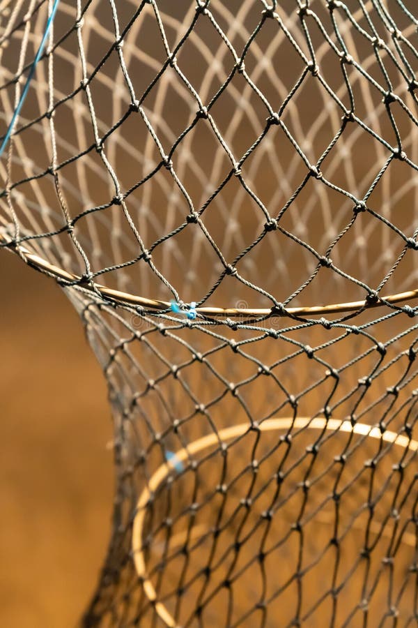 Fishing Nets Folding and Compact Stack of Tackles Vertical Close-up ...