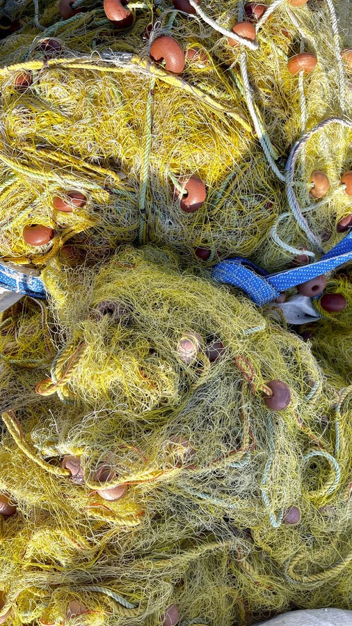 Fishing Nets. Isolated. Flat Lay Stock Image - Image of fishing ...