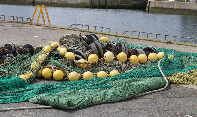Fishing Nets and Ropes in the Harbor. Stock Image - Image of harbour ...