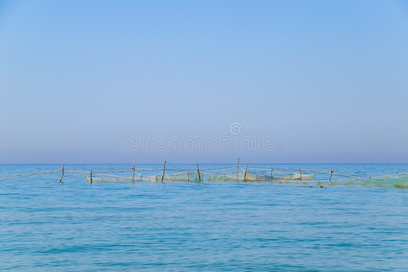 Fishing Nets Set in the Sea. Fishing Nets Stock Image - Image of marine ...