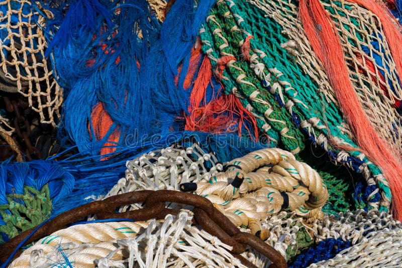 Fishing Nets Stored in the Docks Stock Image - Image of natural ...
