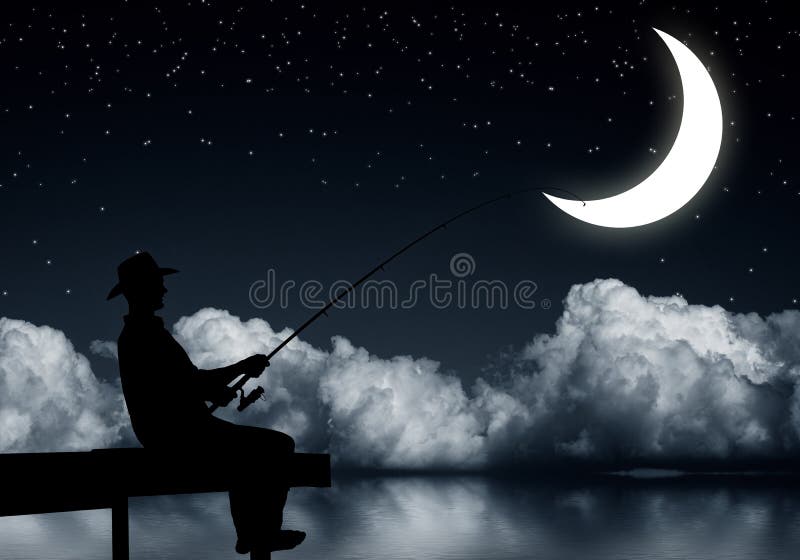 Night fishing at beach stock photo. Image of beauty, lake - 32369716