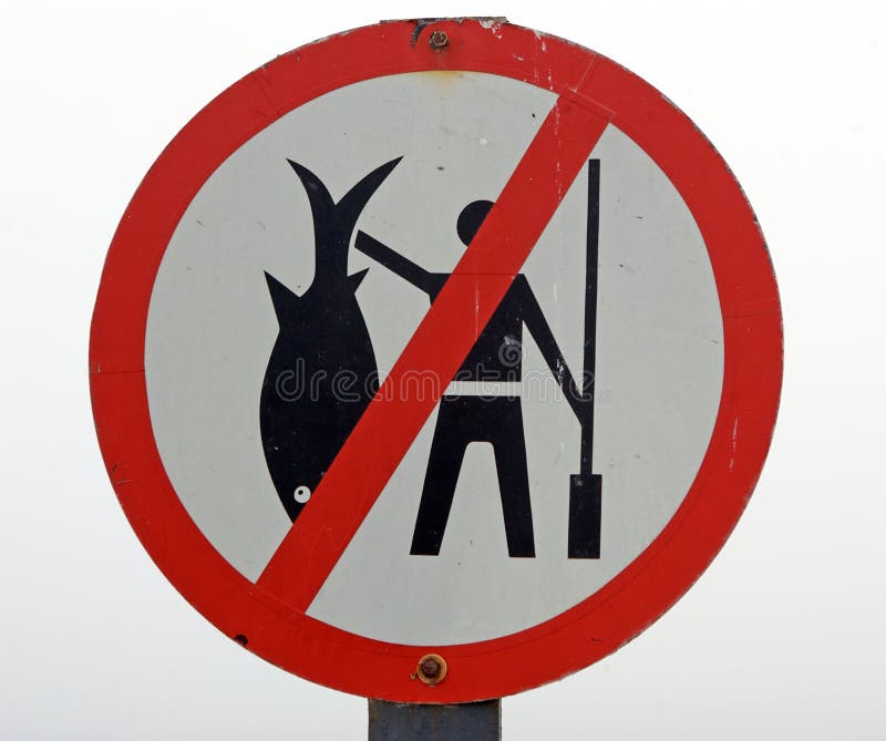 Fishing is not allowed stock image. Image of pollution - 18688571