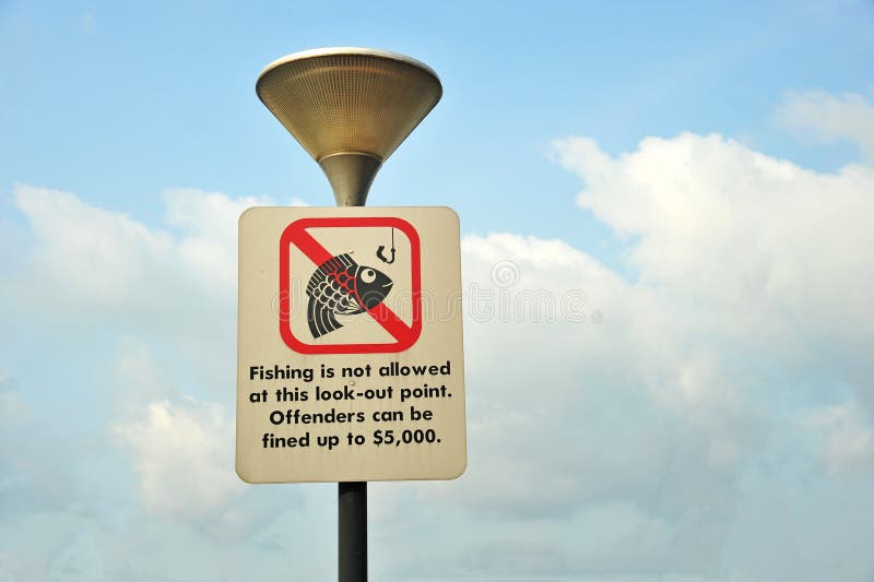 Fishing is Not Allowed Sign Stock Illustration - Illustration of offend ...