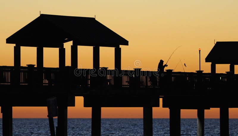Fishing Off the Pier stock image. Image of vacation, atlantic - 12024019