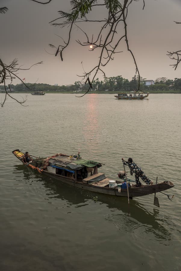 Fishing on the Perfume River Stock Image - Image of flows, perfume ...