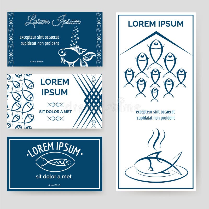 Set Business Cards Seafood Stock Illustrations – 89 Set Business Cards ...